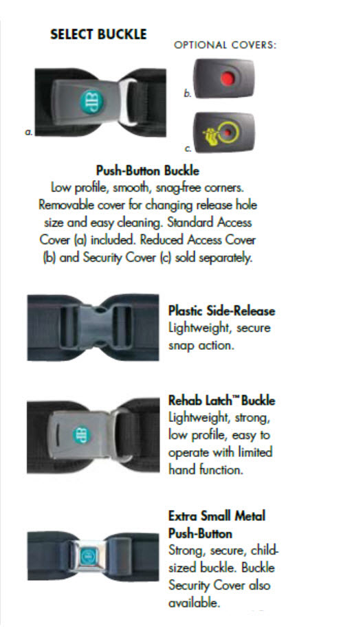 Bodypoint Flat Mount Padded Hip Wheelchair Belts